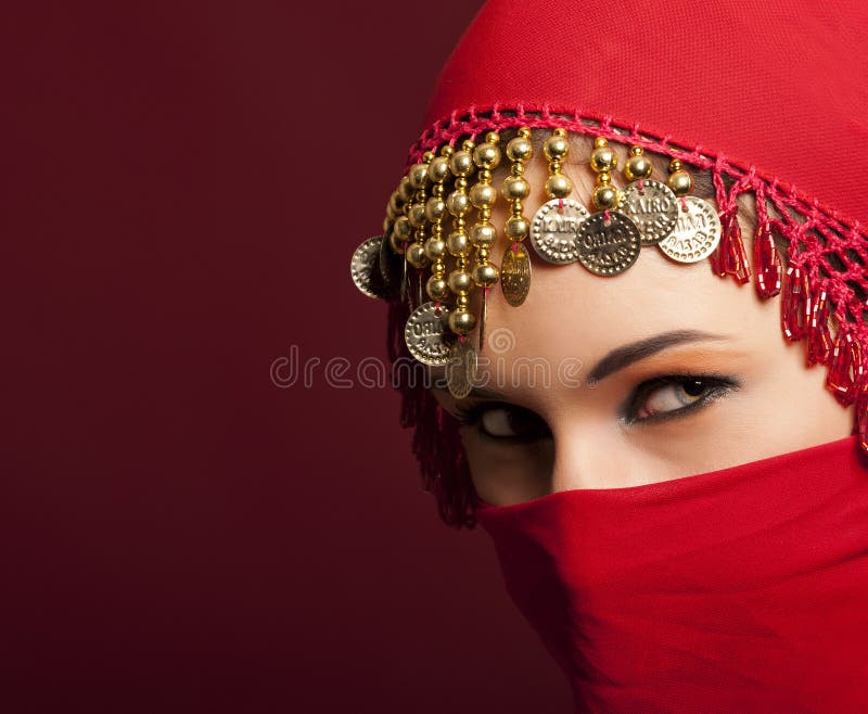 The red veil stock image. Image of minority, arabic, adult - 11883205