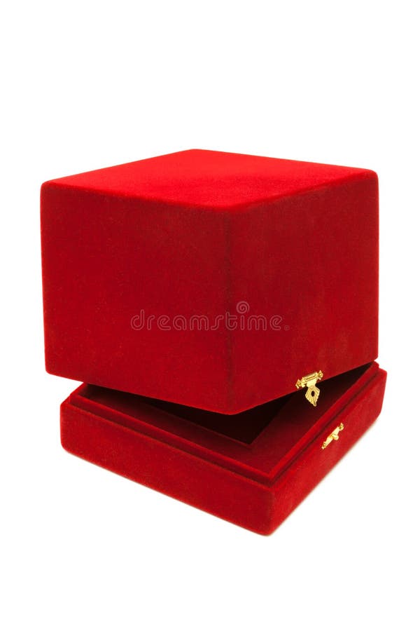 Red Velvet Luxury Box for Jewel with Golden Strip Stock Photo - Image ...