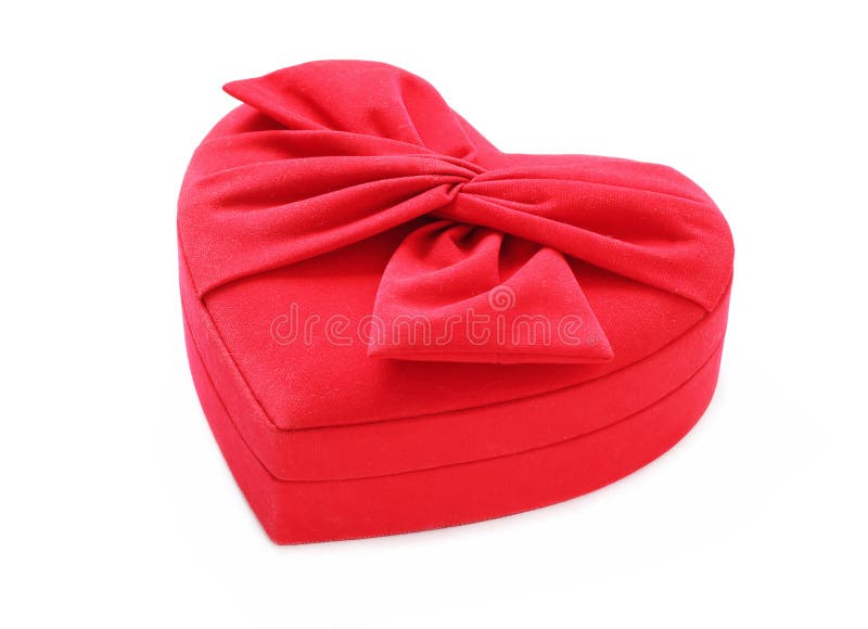 Red Velvet Box Heart Shape Cross Bow White Background Stock Photos ...