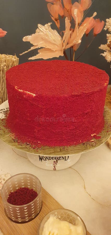 Red velvet cake stock image. Image of buttercream, velvet - 260978569