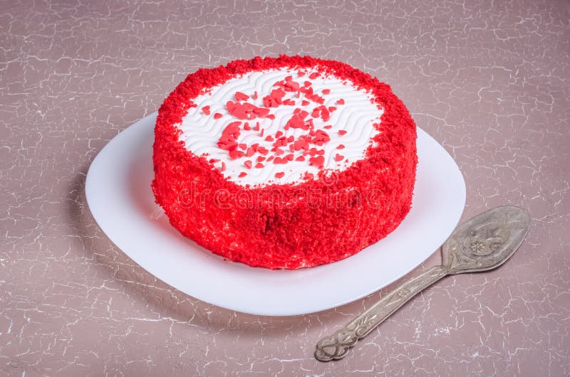 Red Velvet Cake, Classic Three-layer Red Sponge Cake with Cheese Cream ...