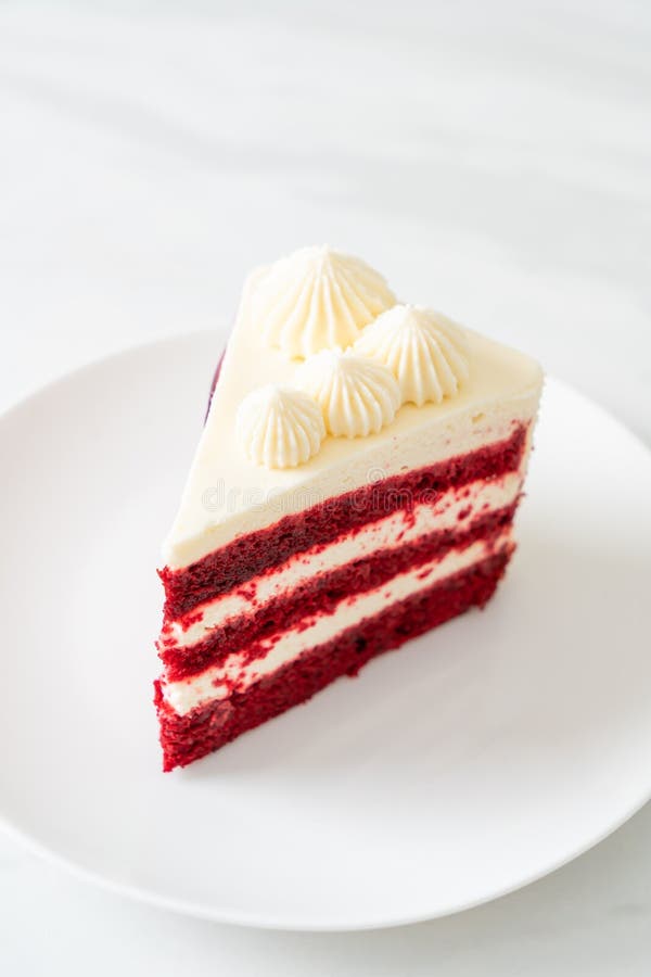 Red velvet cake on plate stock image. Image of gourmet - 263145401