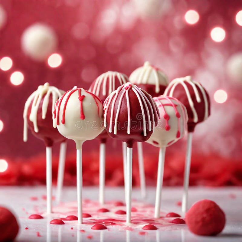 Red Velvet Cake Pops Coated in a Smooth Layer of White Chocolate and ...