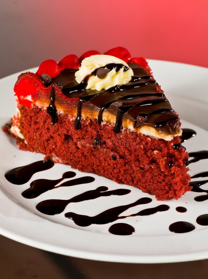 Red Velvet Cake Slice stock photo. Image of calories - 27560970