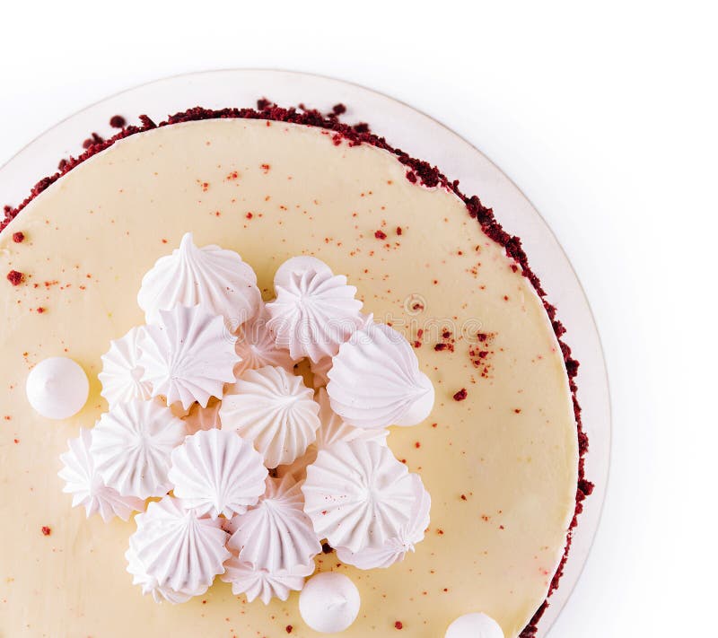 Red Velvet Cake Top View Isolated Stock Image - Image of holiday ...