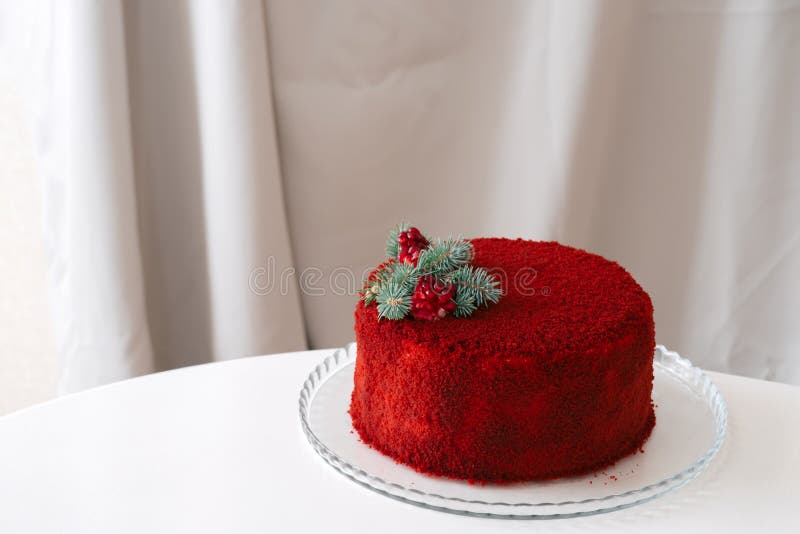 Cake on a White Table, White Empty Space for Text Stock Photo - Image ...