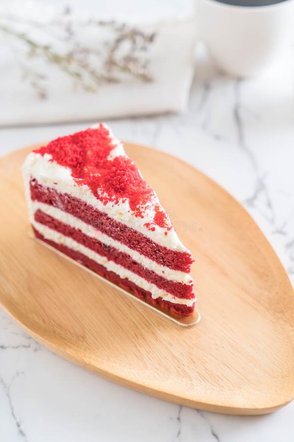 Red velvet cake on plate stock photo. Image of baked - 259693182
