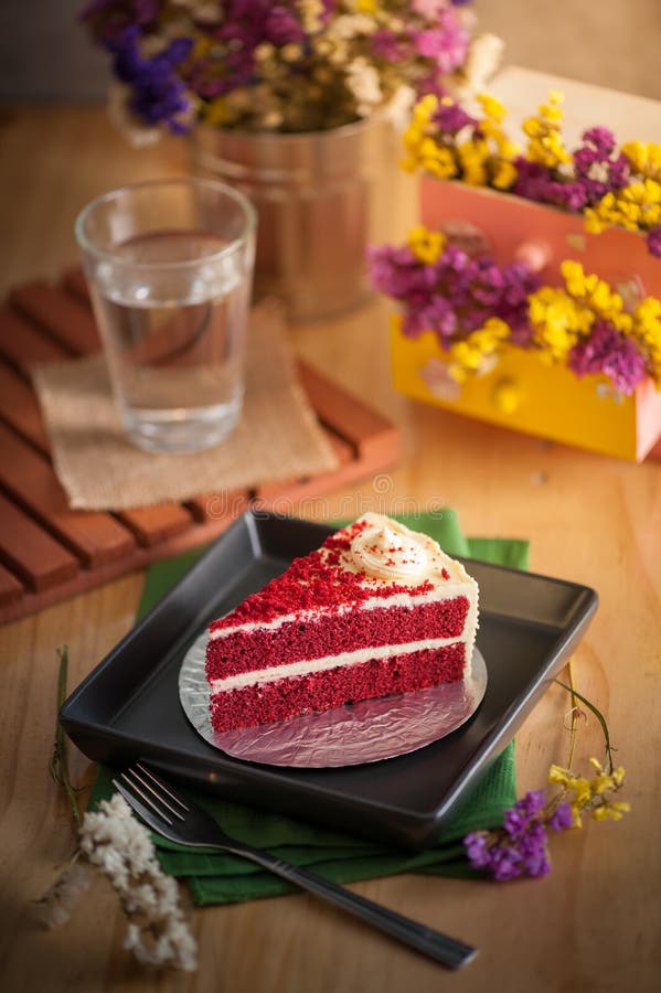 Red velvet cake stock image. Image of cake, ornate, path - 58901565