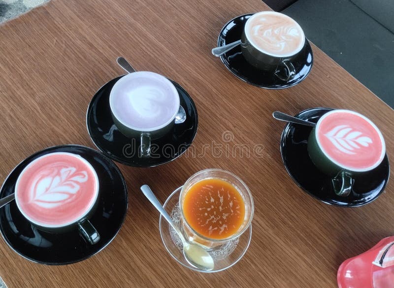 Red Velvet, coffee latte stock photo. Image of plant - 269282872