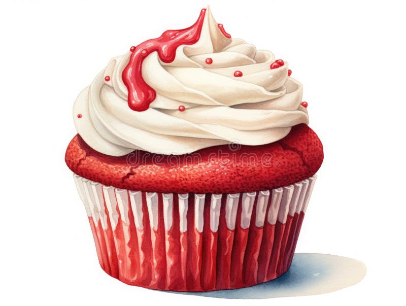 Red Velvet Cupcake Stock Illustrations – 516 Red Velvet Cupcake Stock ...