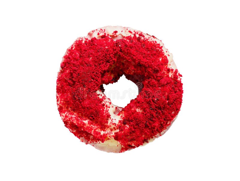 Red Velvet Doughnut with Sugar-coated Stock Photo - Image of crumble ...