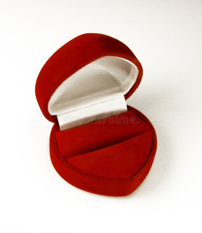 Red, velvet, gift box. stock photo. Image of silver, ring - 1745748