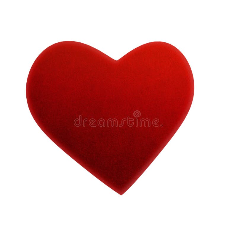 Red Velvet Heart Isolated on White Background Stock Image - Image of ...