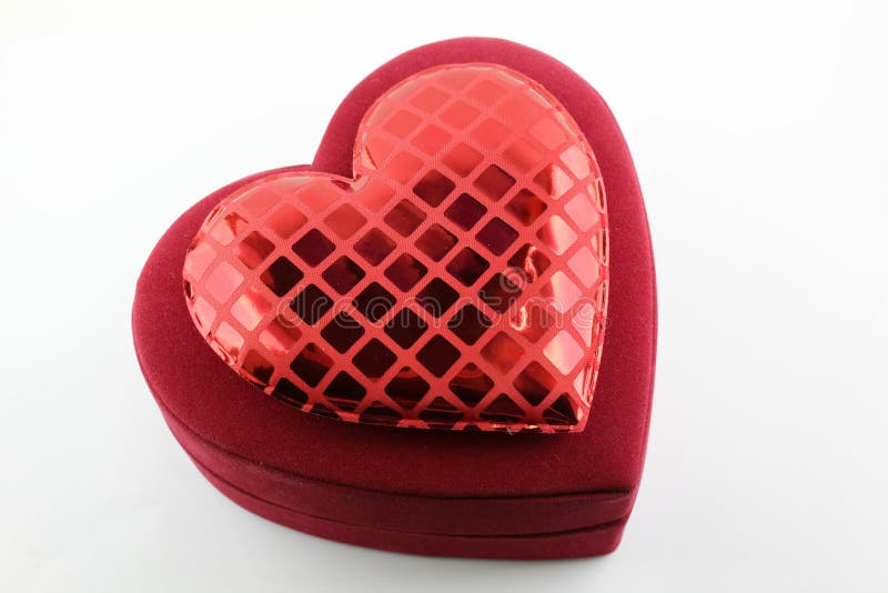 Red Velvet Heart Shaped Box Stock Image - Image of celebration, symbol ...