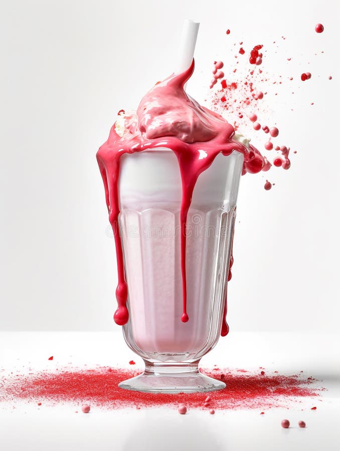 Red velvet milkshake stock illustration. Illustration of drinks - 277198986