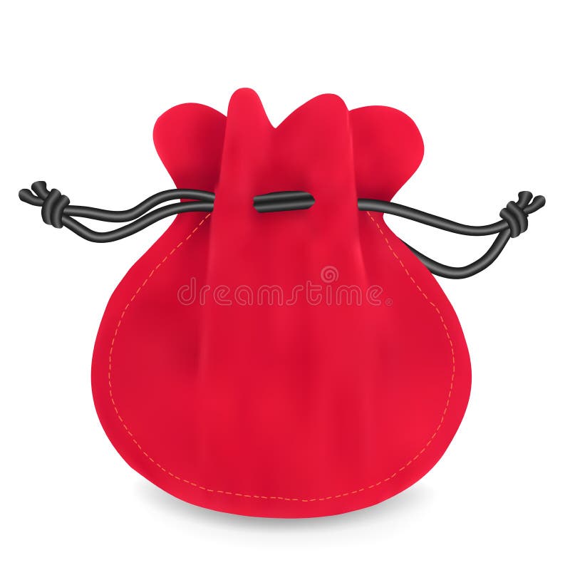 Red velvet sack. stock vector. Illustration of snowflakes - 35962174