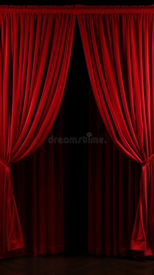 Red Velvet Stage Curtain Vertical Format Picture Stock Image - Image of ...