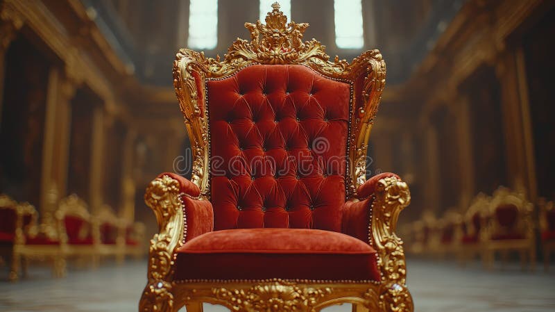 Red Velvet Throne in Grand Palace Hall Stock Photo - Image of grandeur ...