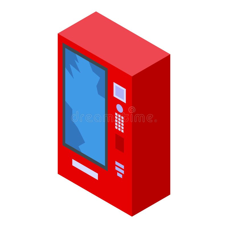Red Vending Machine Displaying Products Isometric View Stock ...