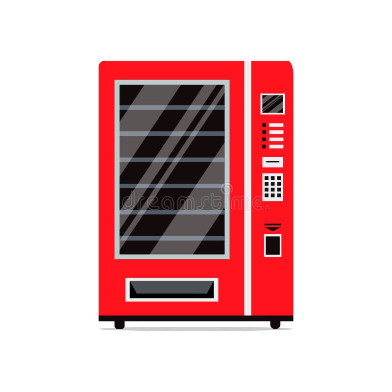 Red Vending Machine Isolated on White Background. Stock Vector ...