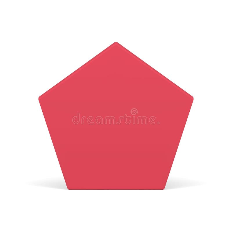Red Vertical Pentagon Wall Decorative Construction Geometric 3d Element ...