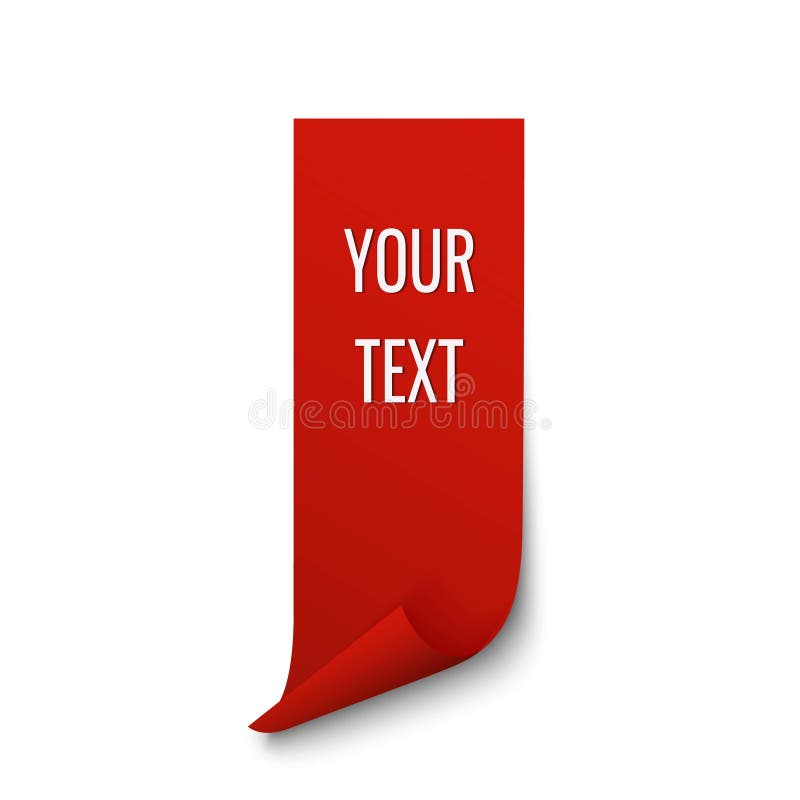 Red Vertical Ribbon Banner Template. Scroll Label Design Stock Vector ...
