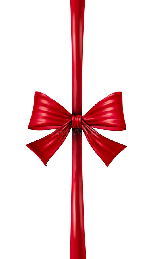 Red Vertical Ribbon Bow stock illustration. Illustration of gift - 27212498