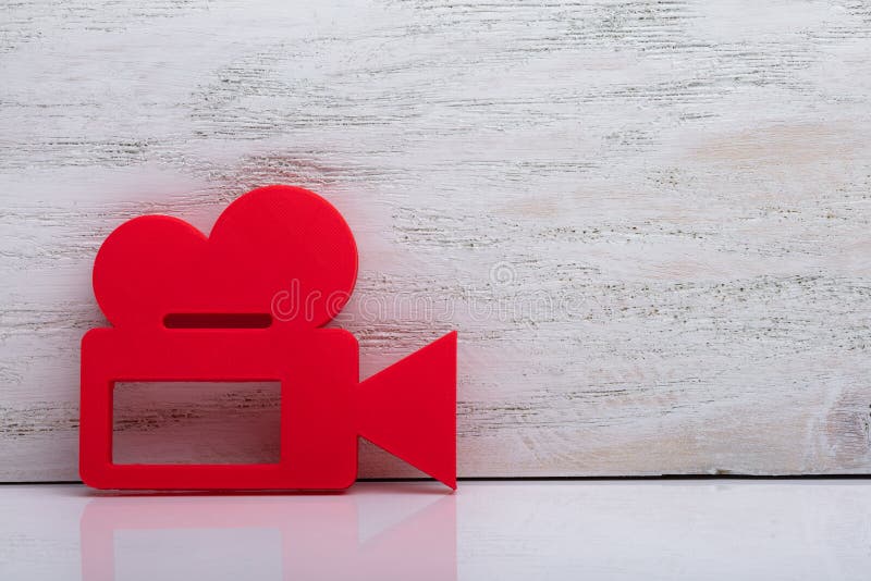 Red Video Camera Icon stock photo. Image of multimedia - 181447192