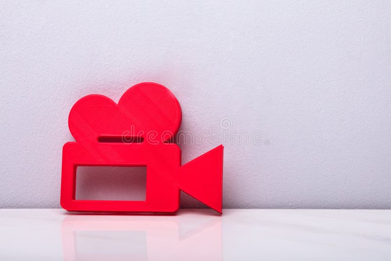 3d Red Video Camera Icon stock image. Image of recording - 126281211