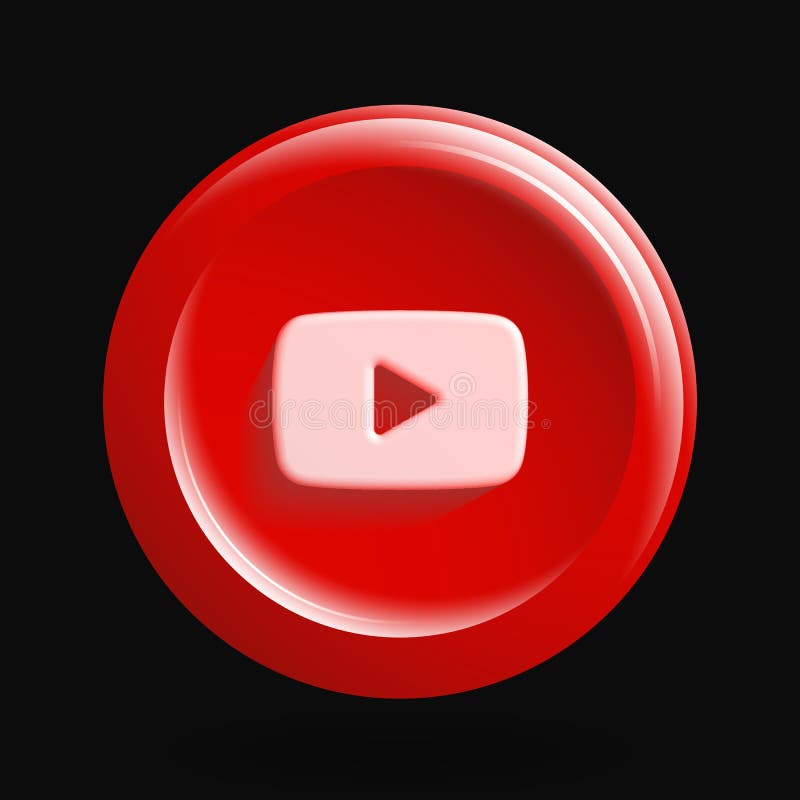 Red Video Platform Icon. Isolated 3D Play Button Stock Vector ...