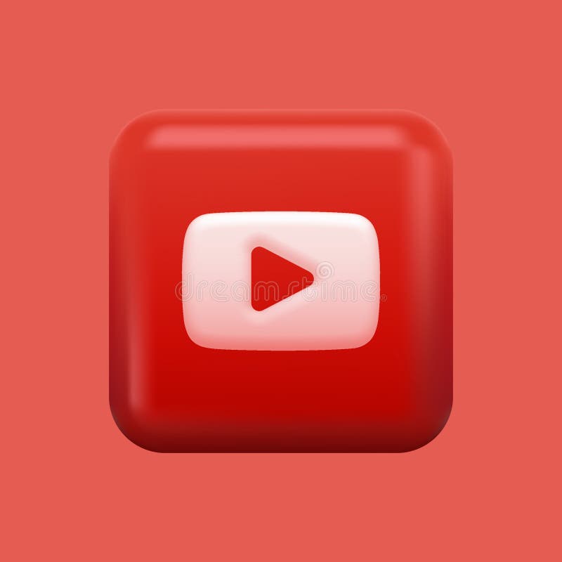 Red Video Platform Icon. Isolated 3D Play Button Stock Vector ...