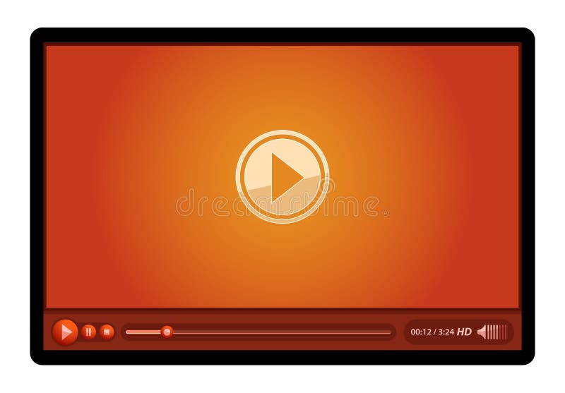 Red video player stock vector. Illustration of modern - 23644439
