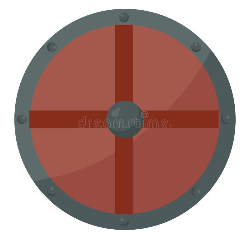 Red Viking Shield, Illustration, Vector Stock Vector - Illustration of ...
