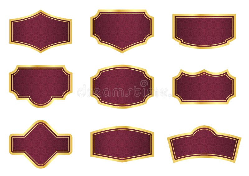 Red Vine Labels with Vintage Texture Stock Vector - Illustration of ...