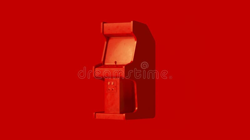 Red Vintage Arcade Console stock illustration. Illustration of joystick ...