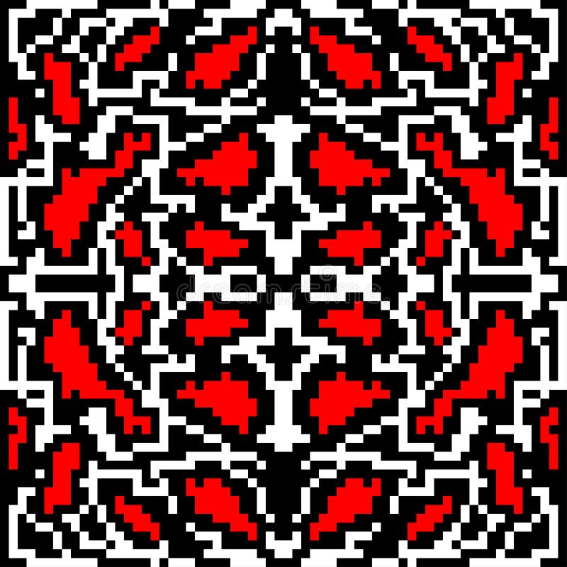 Red Vintage Bright Pixels Beautiful Abstract Seamless Geometrical ...