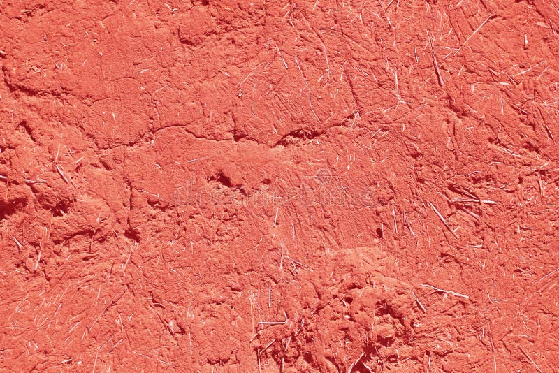 Red Vintage Clay Plaster Surface Texture Stock Image - Image of grained ...