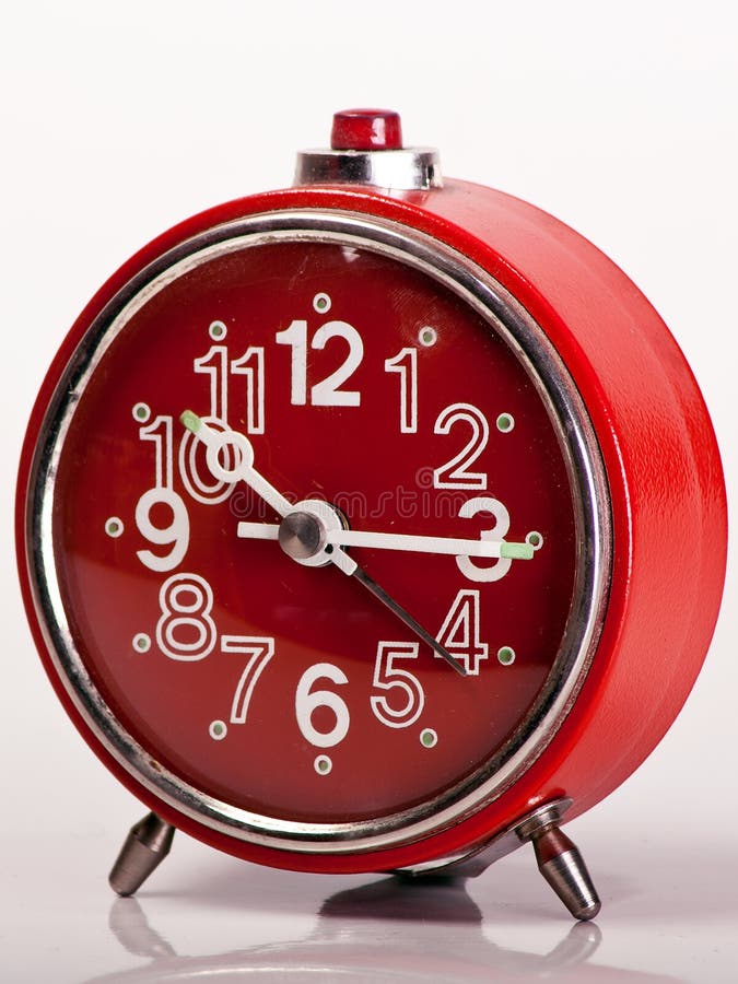 Red Vintage Clock stock image. Image of number, blue - 38714543