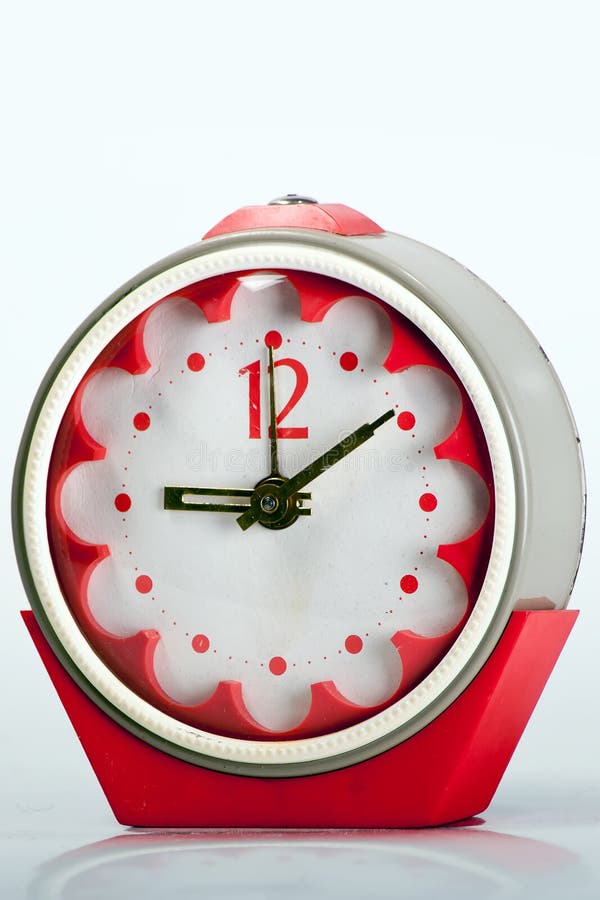Red Vintage Clock stock photo. Image of number, minute - 39019752