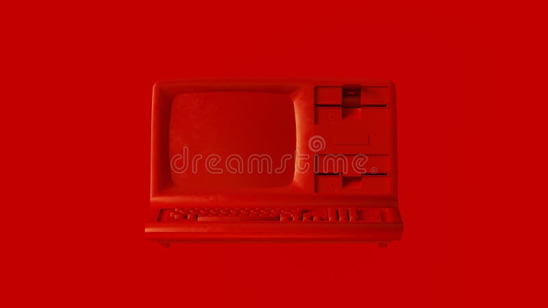 Red Vintage Computer stock illustration. Illustration of high - 189115809