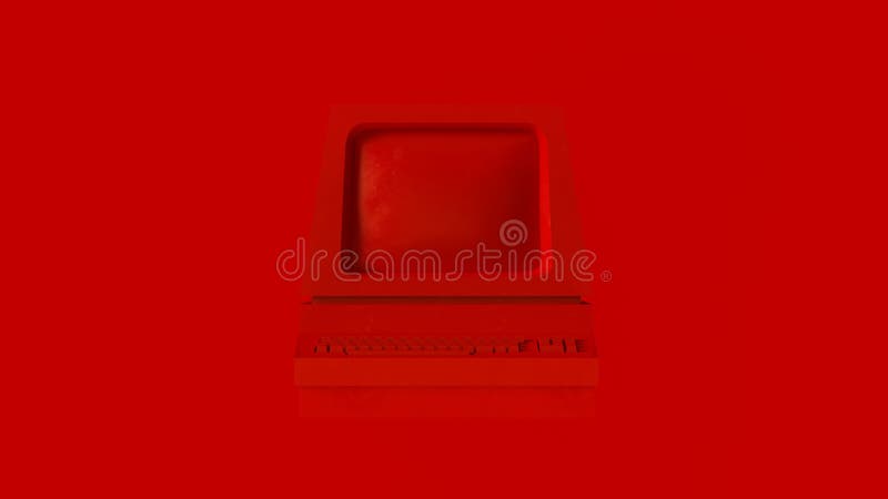 Red Vintage Computer stock illustration. Illustration of computer ...