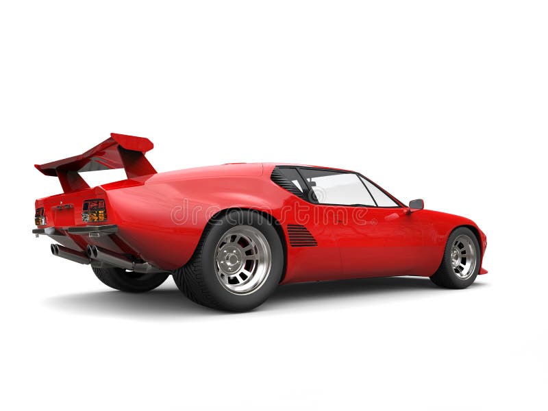 Red Vintage Concept Race Car - Back View Stock Illustration ...