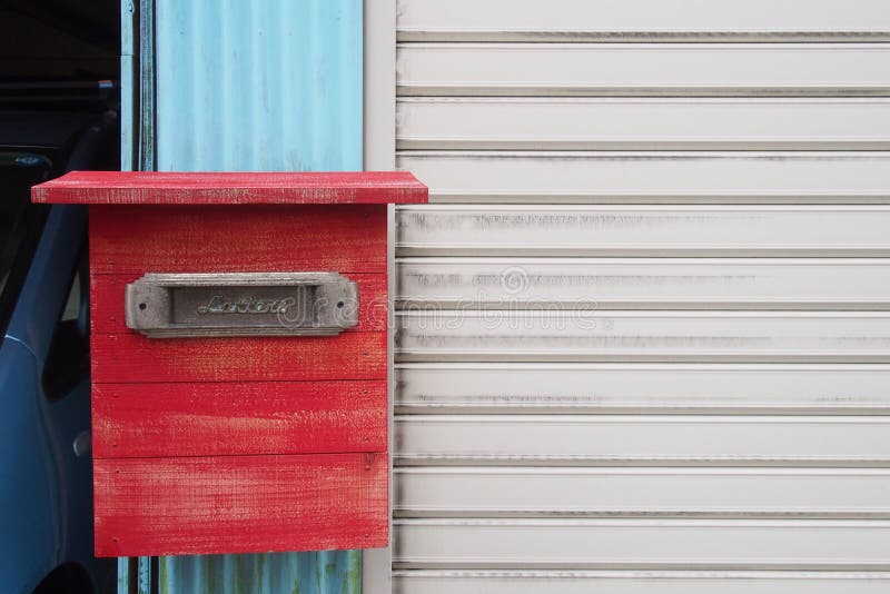 Red vintage mailbox stock photo. Image of aged, home - 46983590
