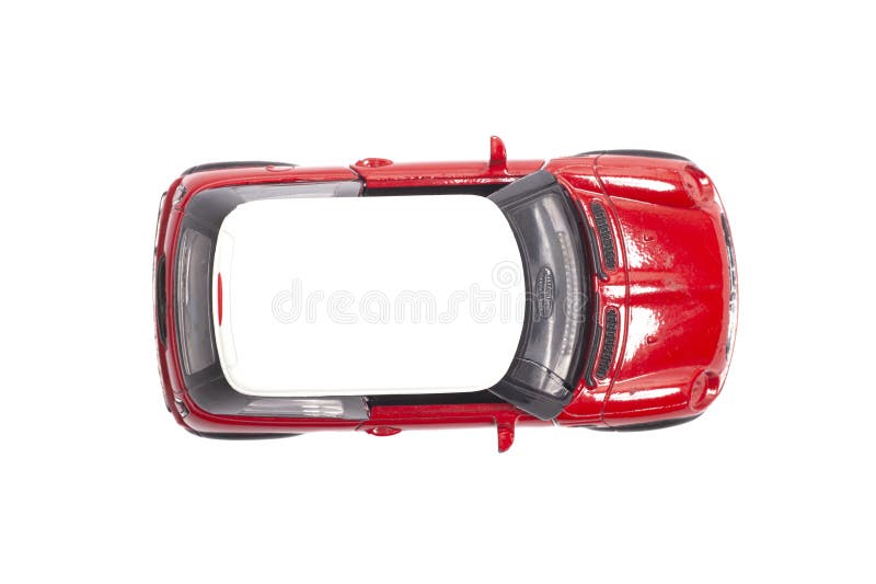 Red Vintage Mini Car Model,top View Stock Photo - Image of drive, shot ...