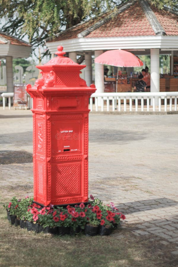 Red vintage post box stock photo. Image of white, classic - 84750006