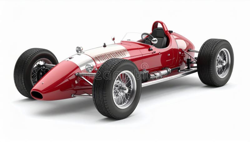 Red Vintage Race Car on White Background Stock Illustration ...