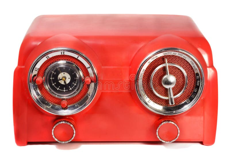 Red vintage radio. stock image. Image of entertainment - 65199761