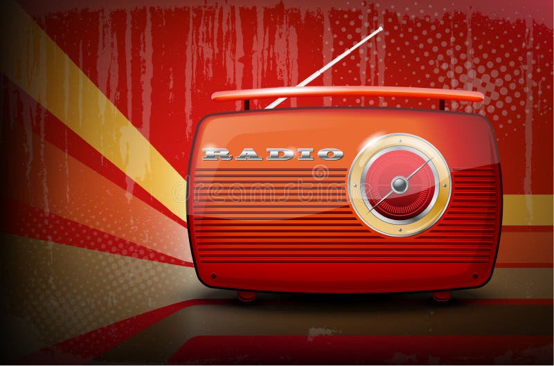 Red Vintage Radio Retro Stripe Background Stock Illustrations – 11 Red ...