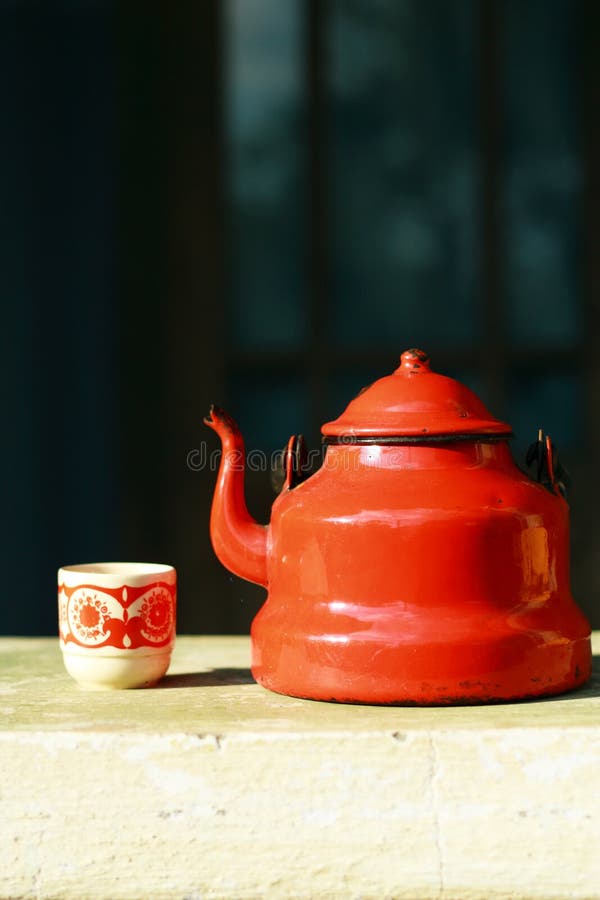 Red vintage teapot stock photo. Image of magic, vintage - 24892022