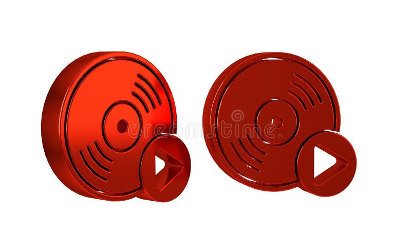 Red Vinyl Disk Icon Isolated on Transparent Background. Stock ...
